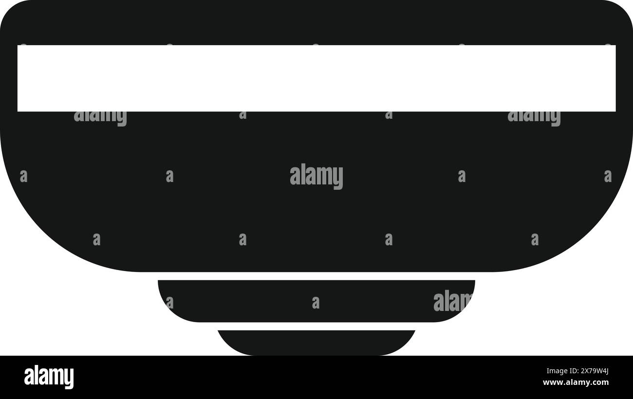 Vector illustration of a simple black bowl silhouette suitable for ...