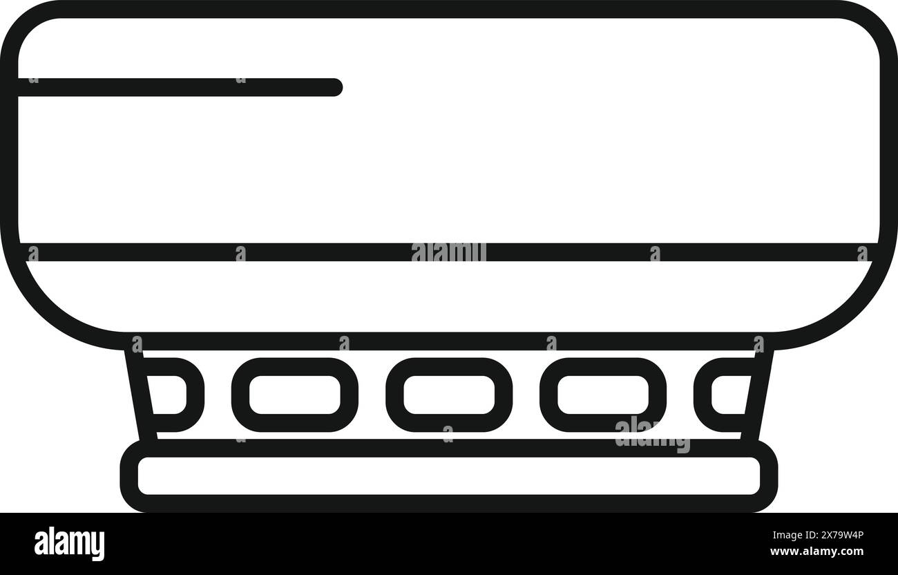 Black and white line drawing of a contemporary air conditioner design ...