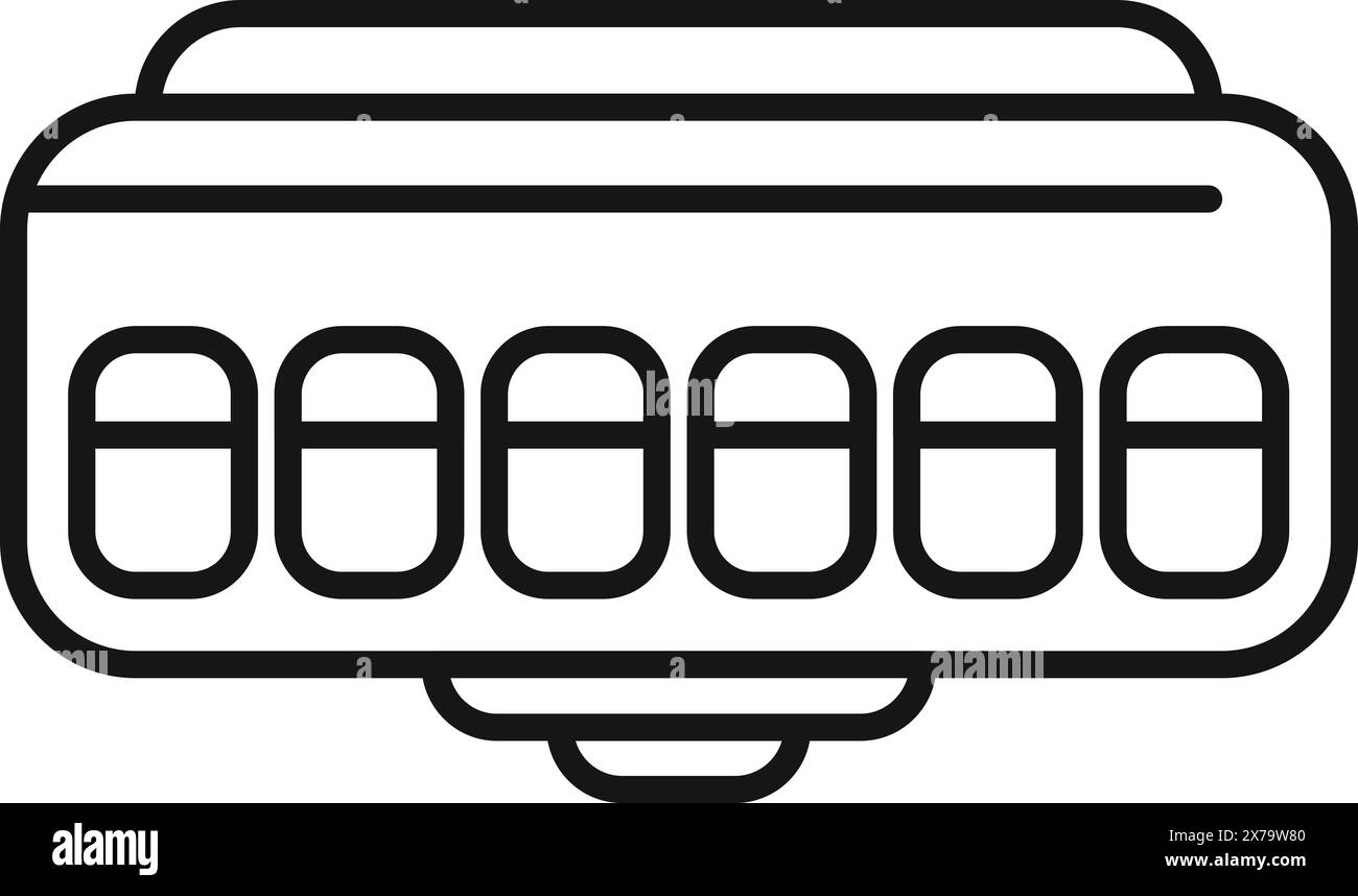 Simplified line art illustration of ram memory stick icon on a white ...