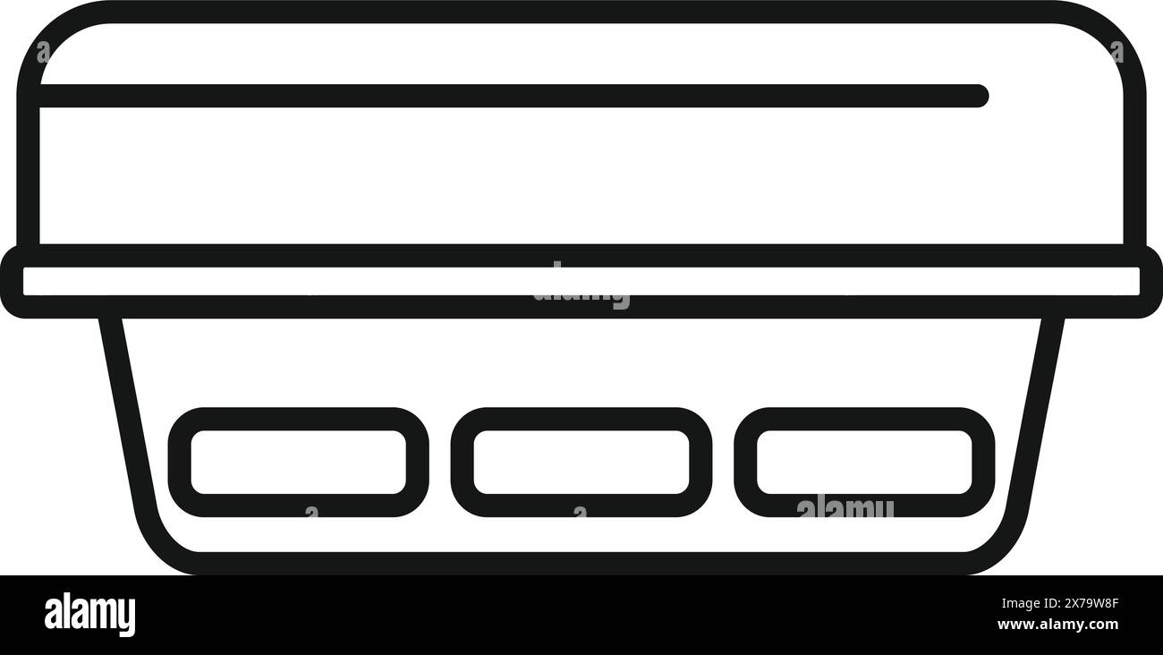 Simple outline drawing of an empty plastic container suitable for ...