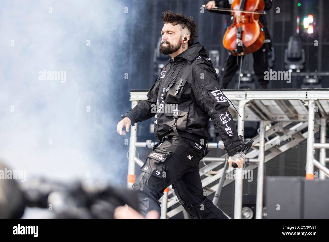 Dustin Bates of Starset performs during Sonic Temple Art and Music ...