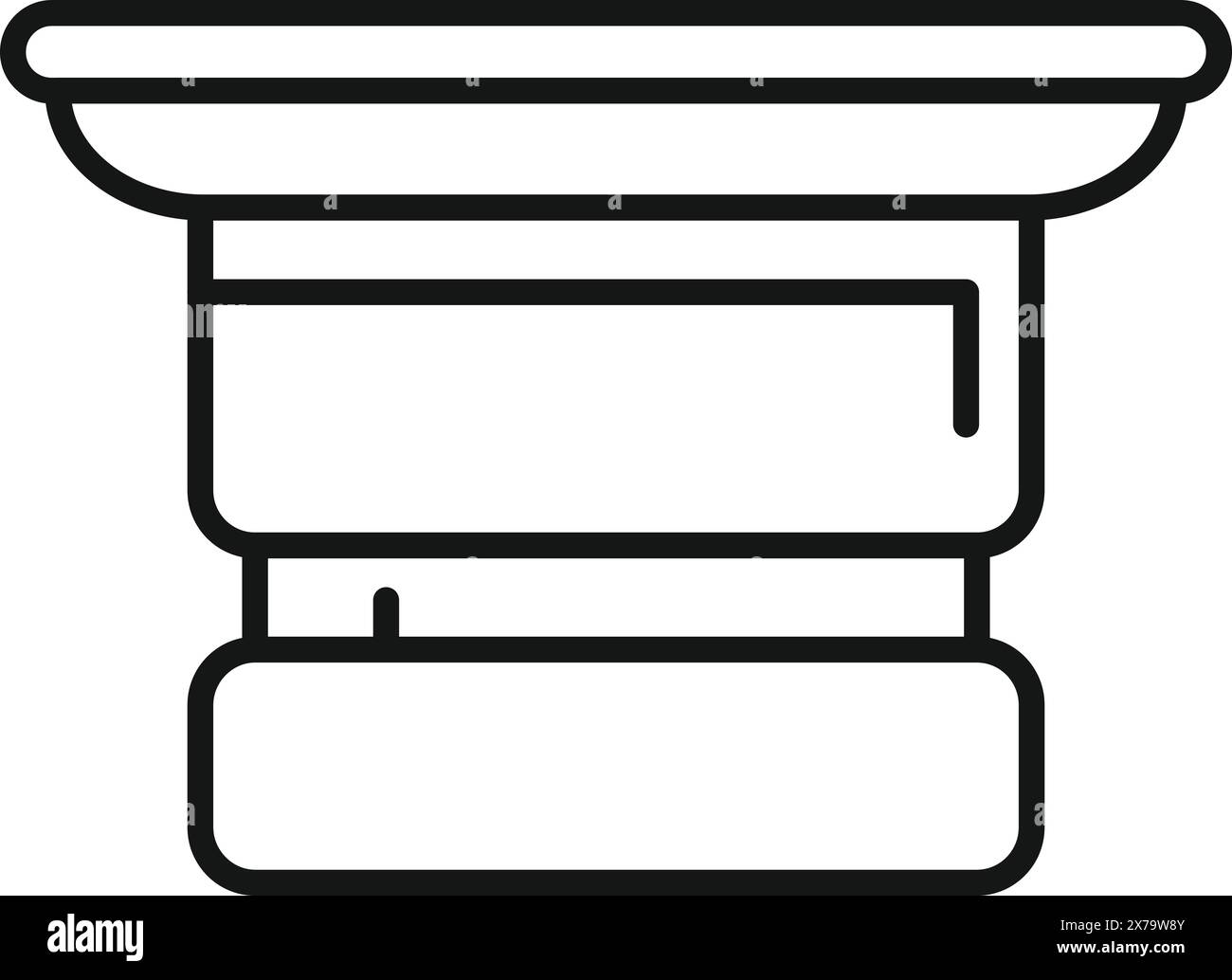 Black And White Line Drawing Of A Classic Ionic Column Stock Vector