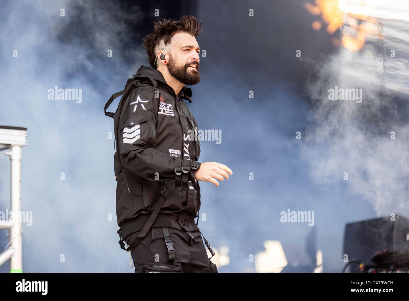Dustin Bates of Starset performs during Sonic Temple Art and Music ...