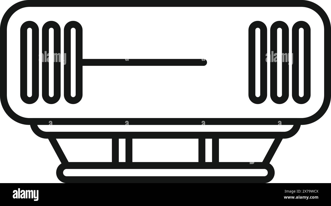 Black and white line art of a bench press, perfect for gymrelated ...