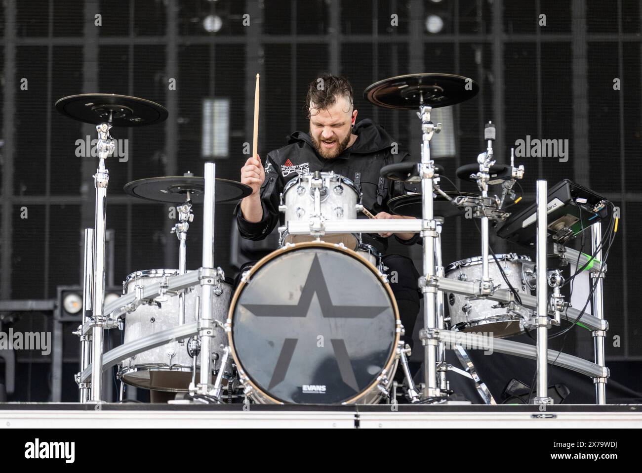 Adam Gilbert of Starset performs during Sonic Temple Art and Music ...