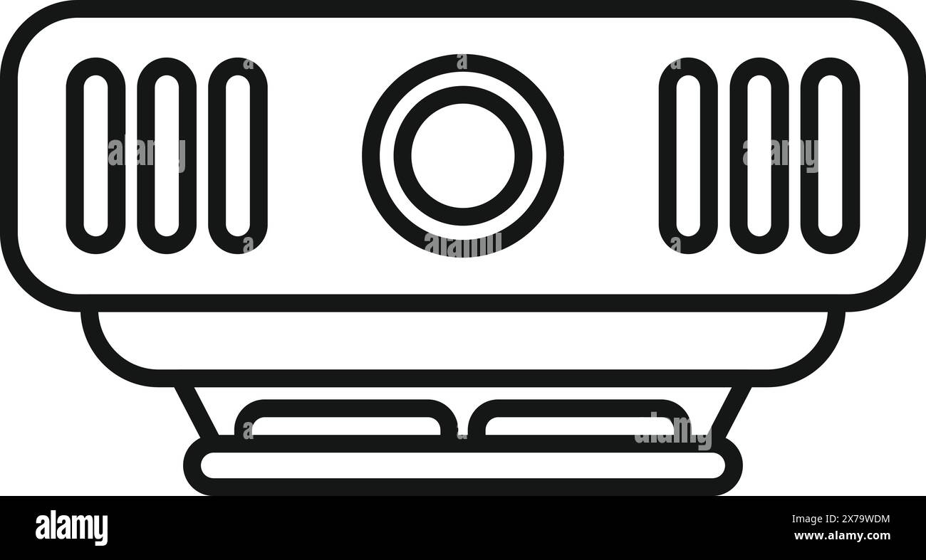 Black line art vector illustration of a car dashboard camera Stock ...