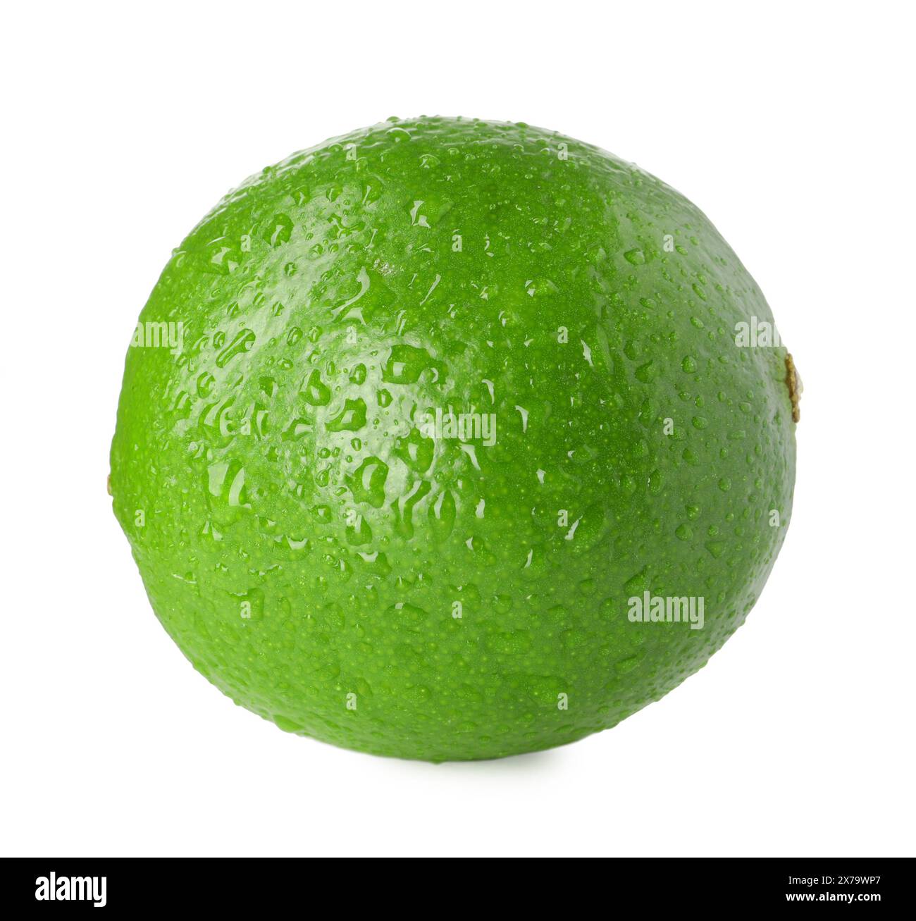 Fresh green ripe lime with water drops isolated on white Stock Photo ...
