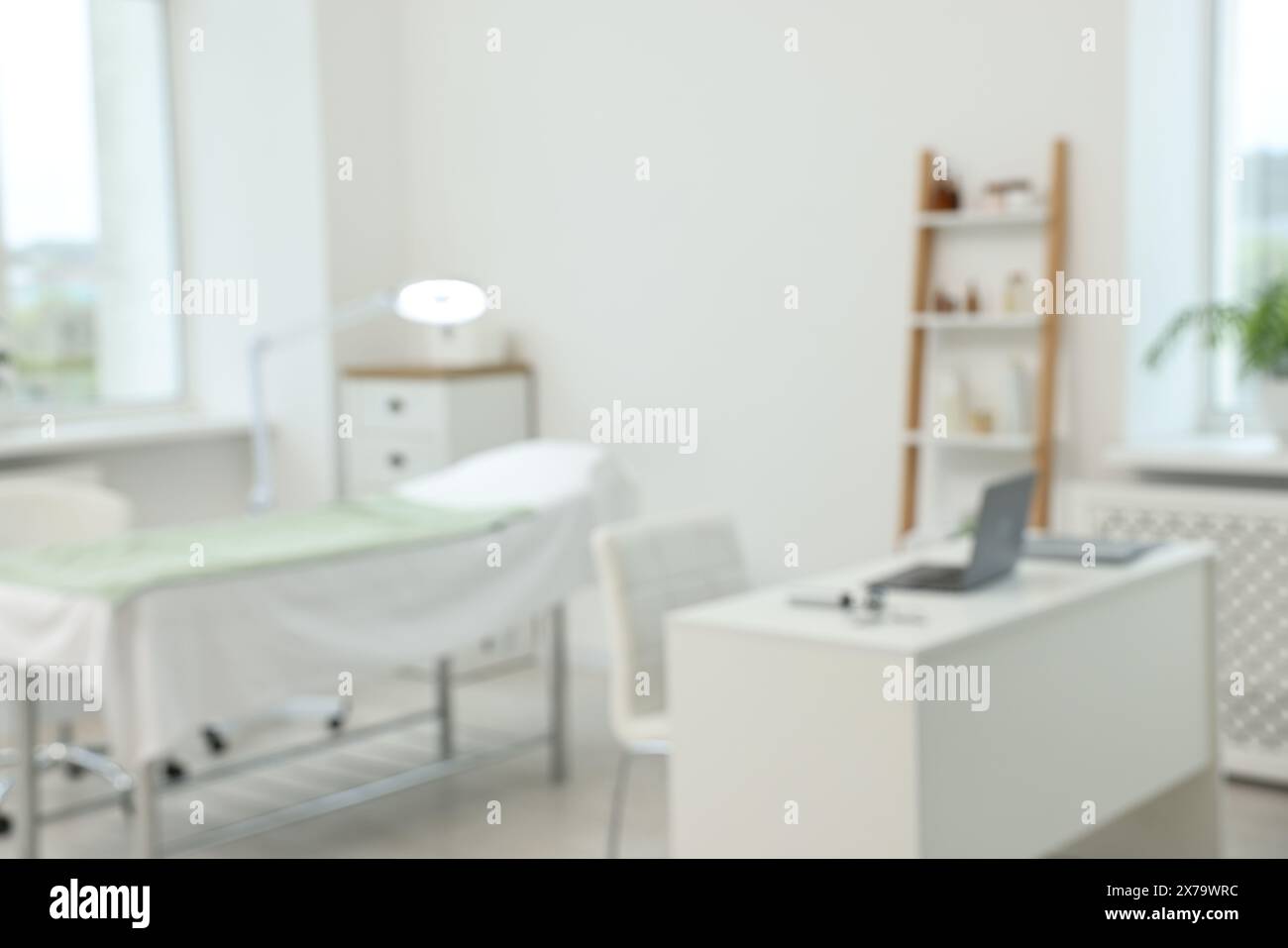 Modern interior of dermatologist's office with examination table Stock ...