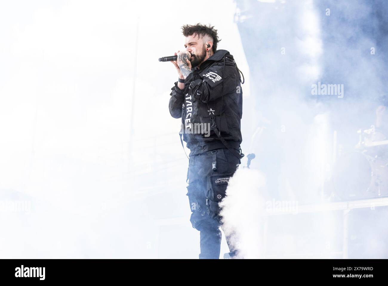 Dustin Bates of Starset performs during Sonic Temple Art and Music ...