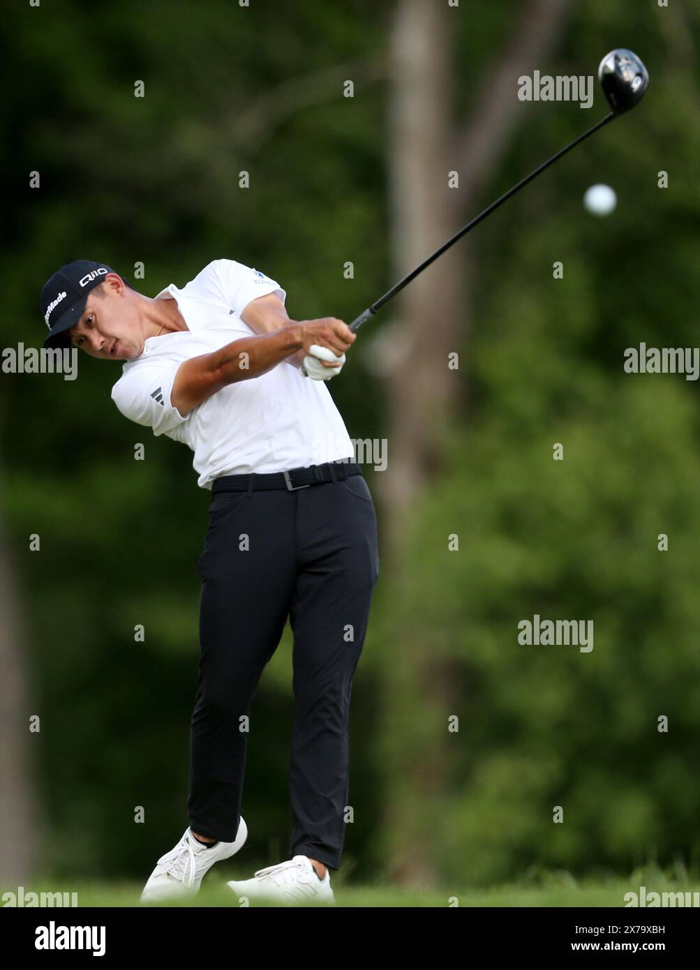 Louisville, United States. 18th May, 2024. Collin Morikawa hits a tee ...