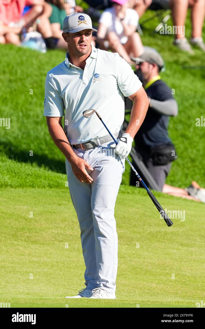 Louisville, Kentucky, USA. 18th May, 2024. Bryson DeChambeau watches ...