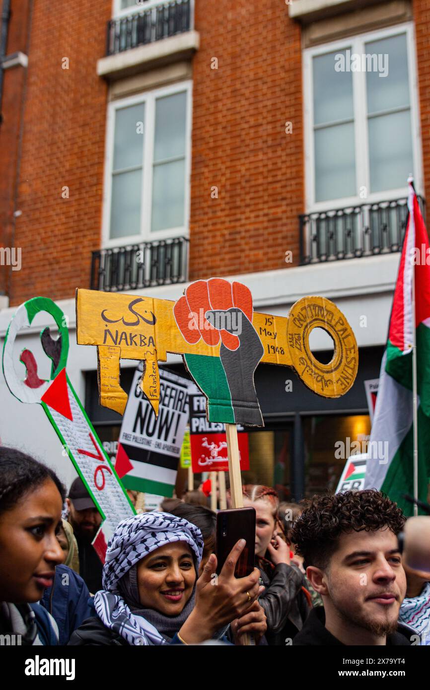 National March for Palestine during 76s Nakba anniversary Stock Photo ...