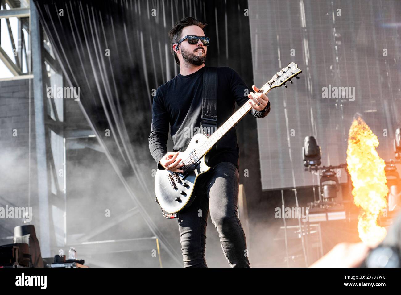 Keith Wallen of Breaking Benjamin performs during Sonic Temple Art and ...