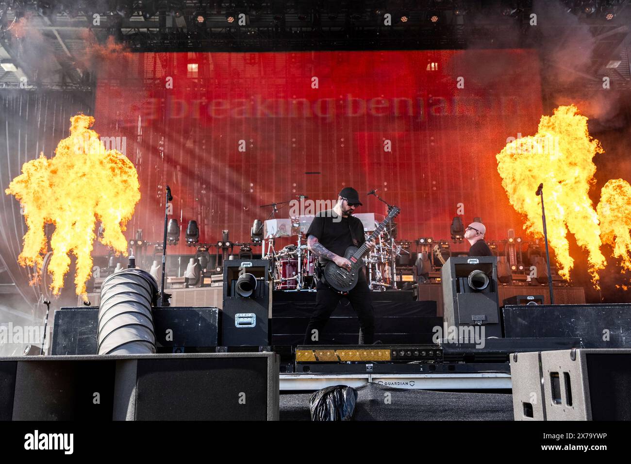 Benjamin Burnley of Breaking Benjamin performs during Sonic Temple Art ...