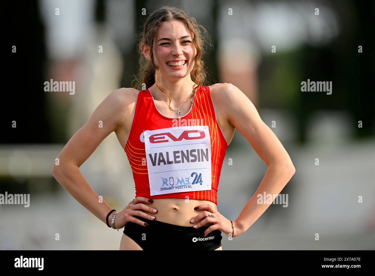 Elisa Valensin of Italy celebrates after competing in the 200m women ...