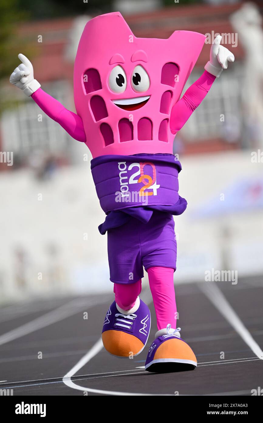 Rome, Italy. 18th May, 2024. Ludo, the mascot of the Rome 2024 European ...