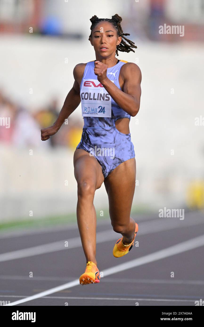 Shania Collins of United States competes in the 100m women during the ...