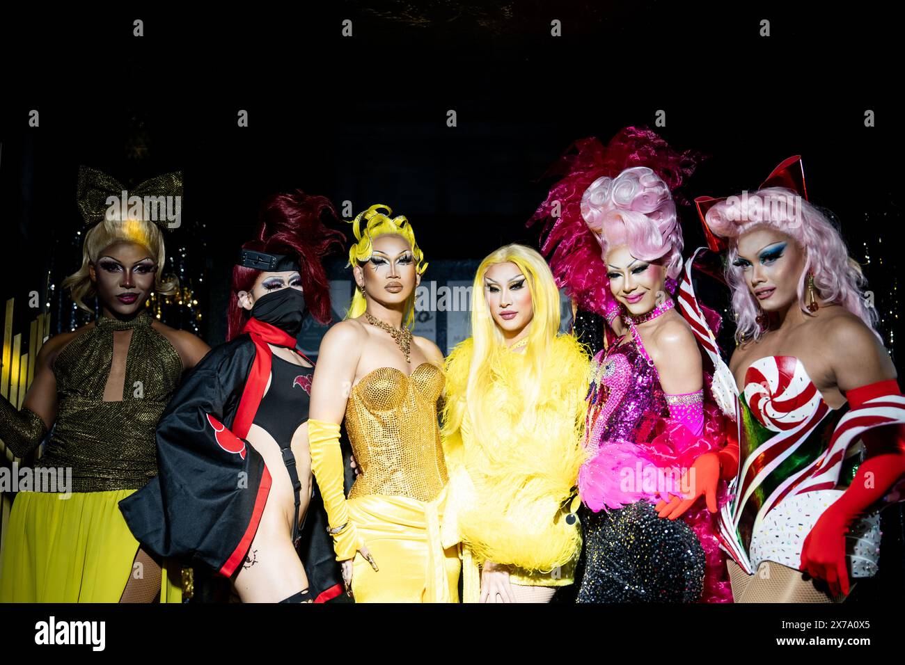 Thailand. 18th May, 2024. Nymphia Wind takes photos with other drag ...