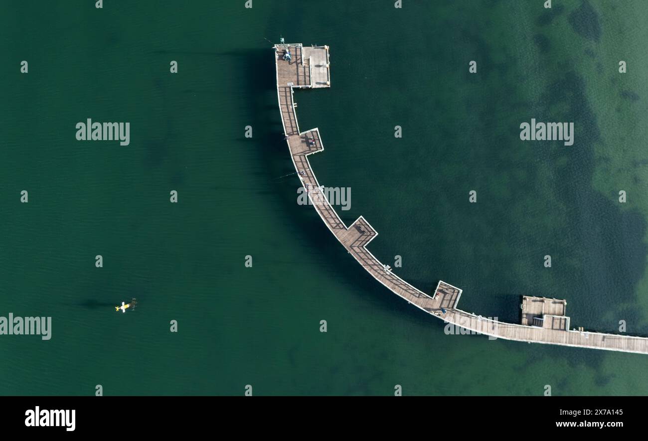 Melbourne Australia. Aerial views of Piers in Port Port Phillip Bay ...