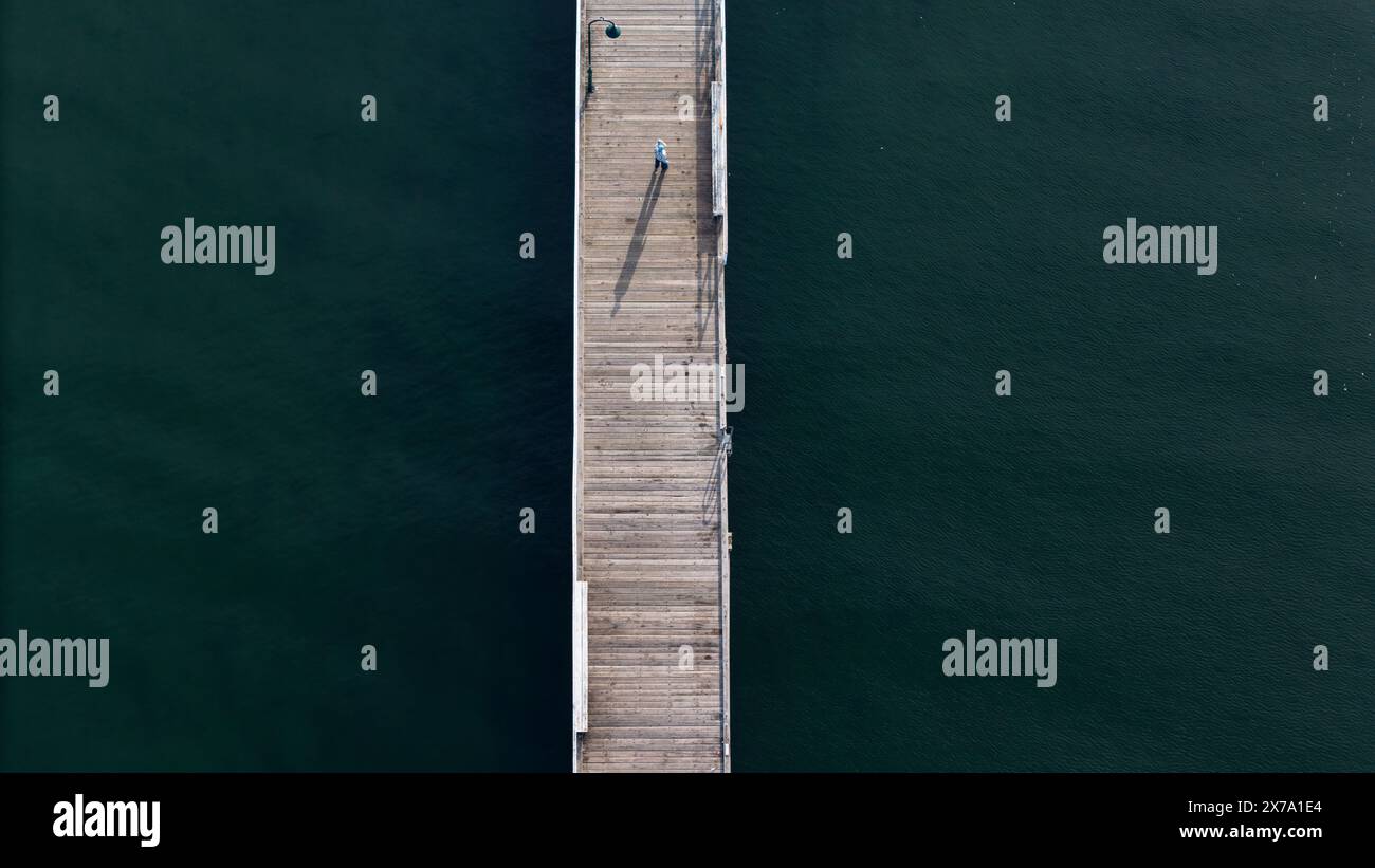 Melbourne Australia. Aerial views of Piers in Port Port Phillip Bay ...