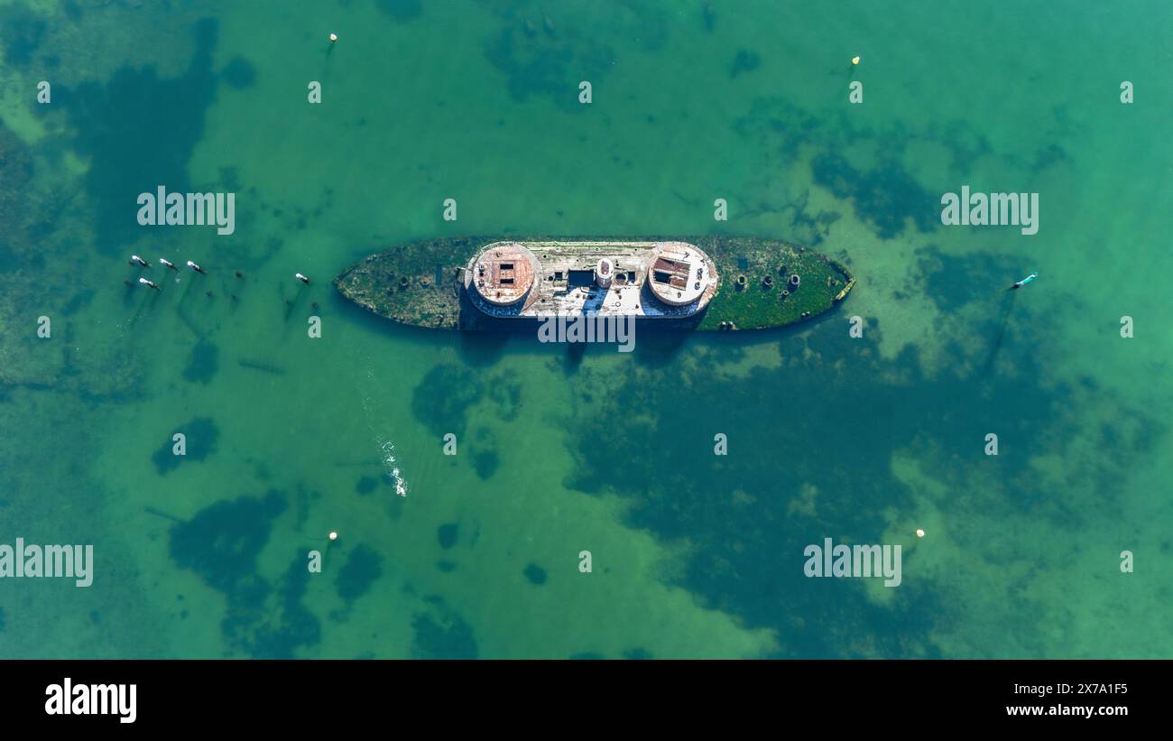 HMVS Cerberus War Ship, Port Phillip Bay, Melbourne. The wreck of the ...
