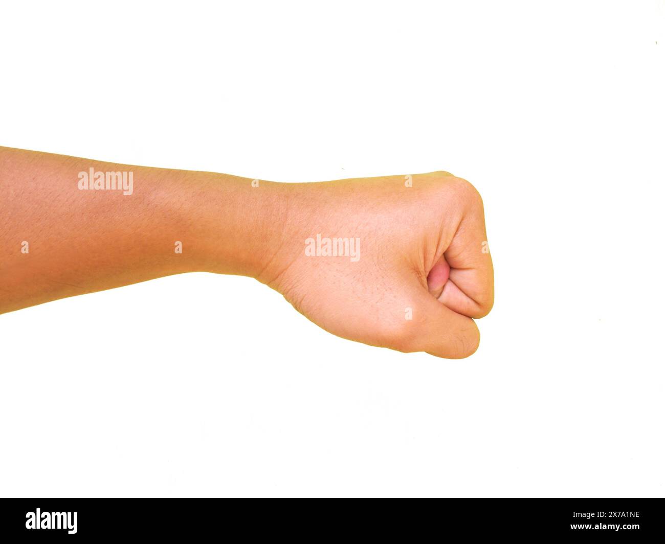 Hand gesture of punching, view from the side Stock Photo - Alamy