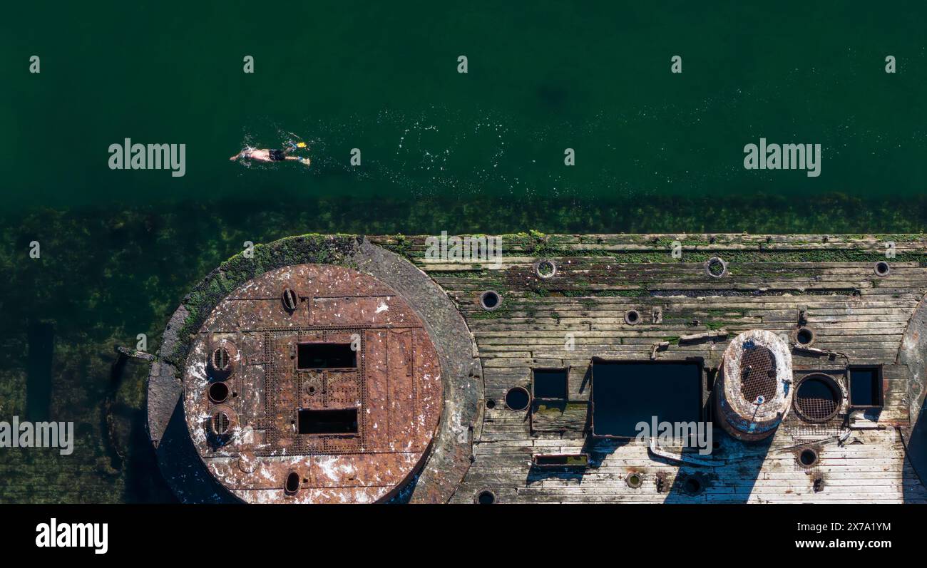 HMVS Cerberus War Ship, Port Phillip Bay, Melbourne. The wreck of the ...