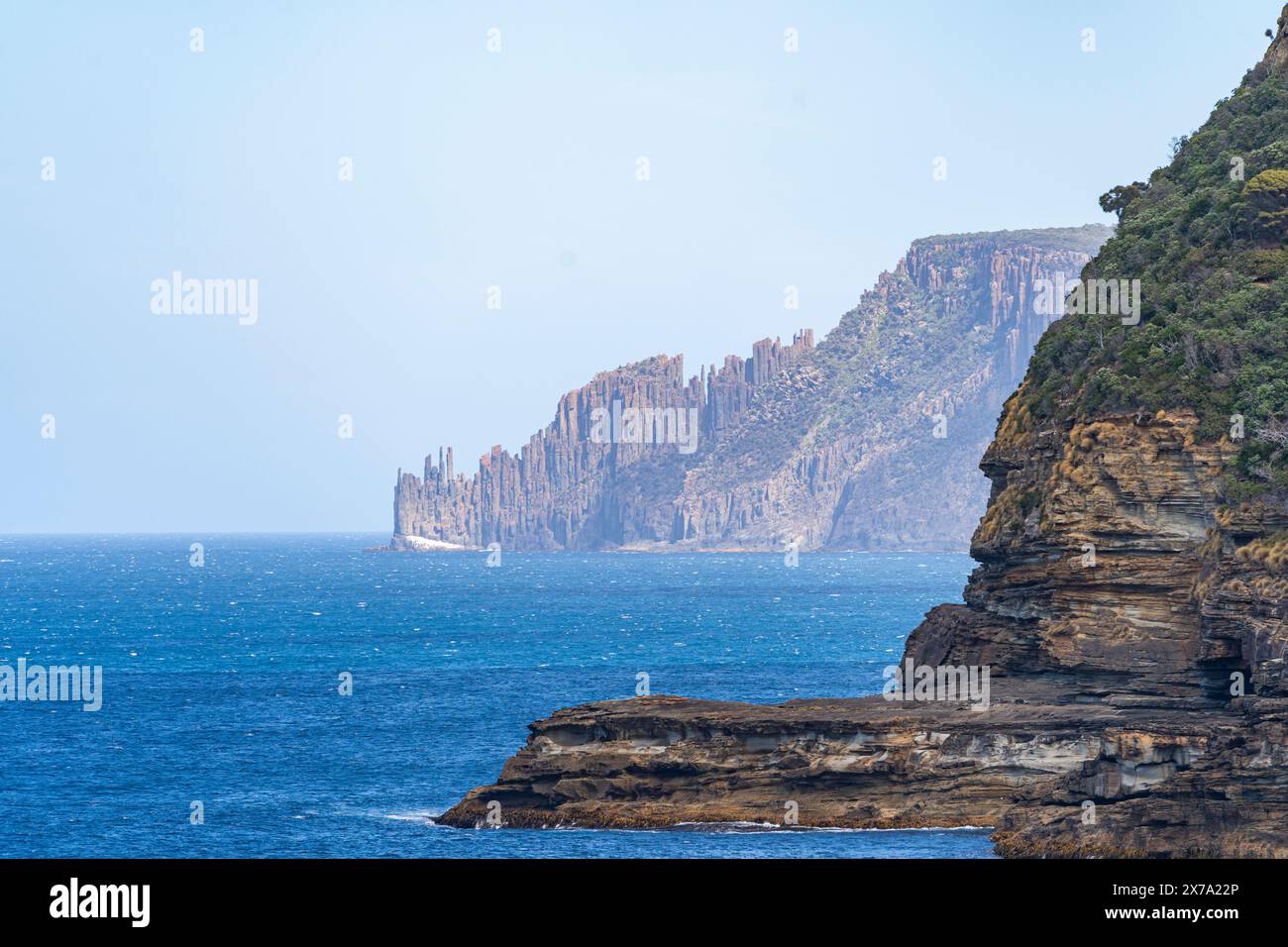 View of Maingon Bay coastline from lookout, Maingon Bay Tasman ...
