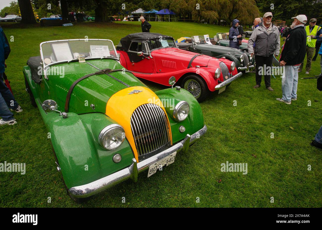Vancouver, Canada. 18th May, 2024. People view classic cars displayed ...