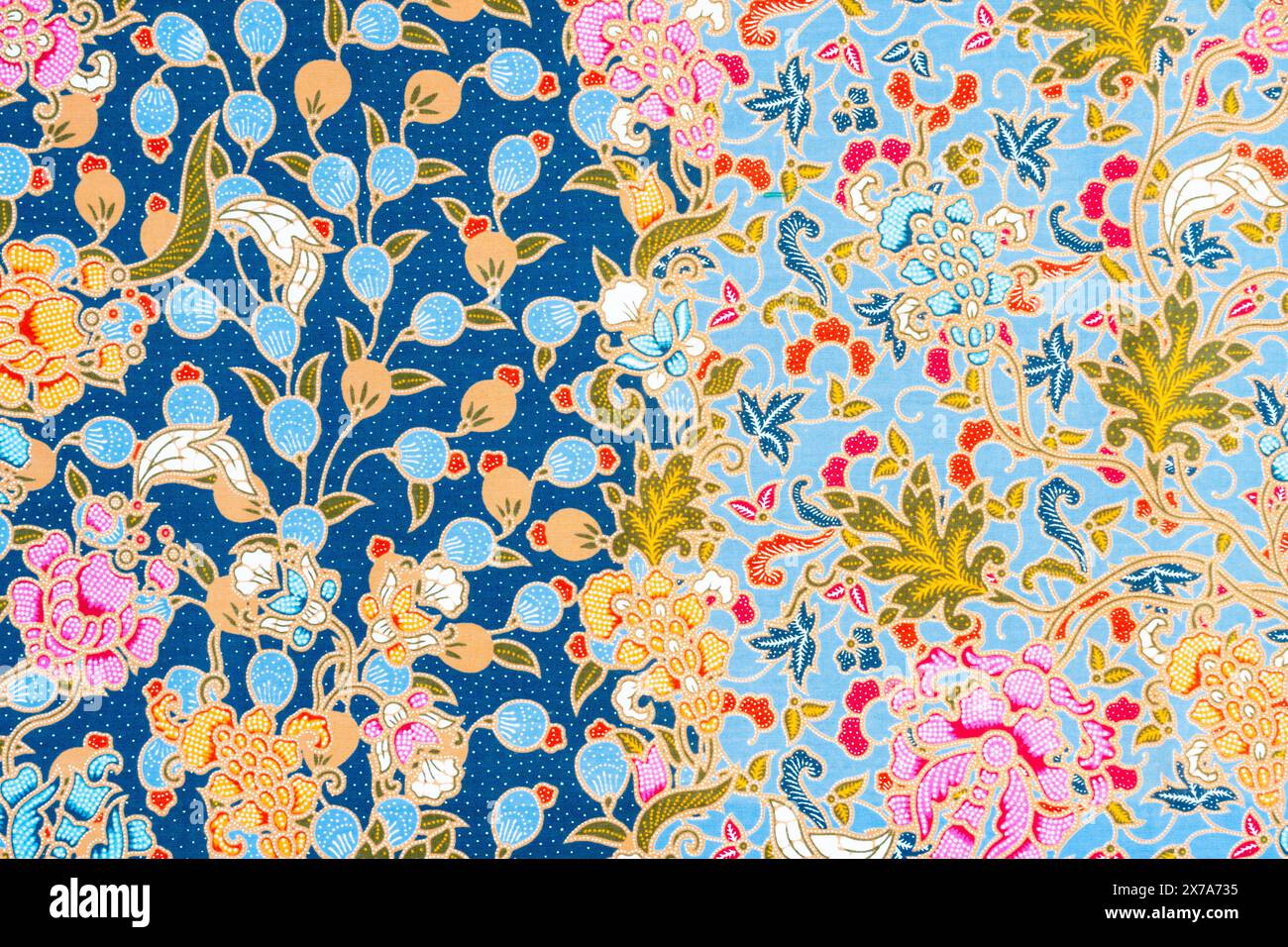 Detailed flower pattern of Indonesian batik cloth Stock Photo - Alamy