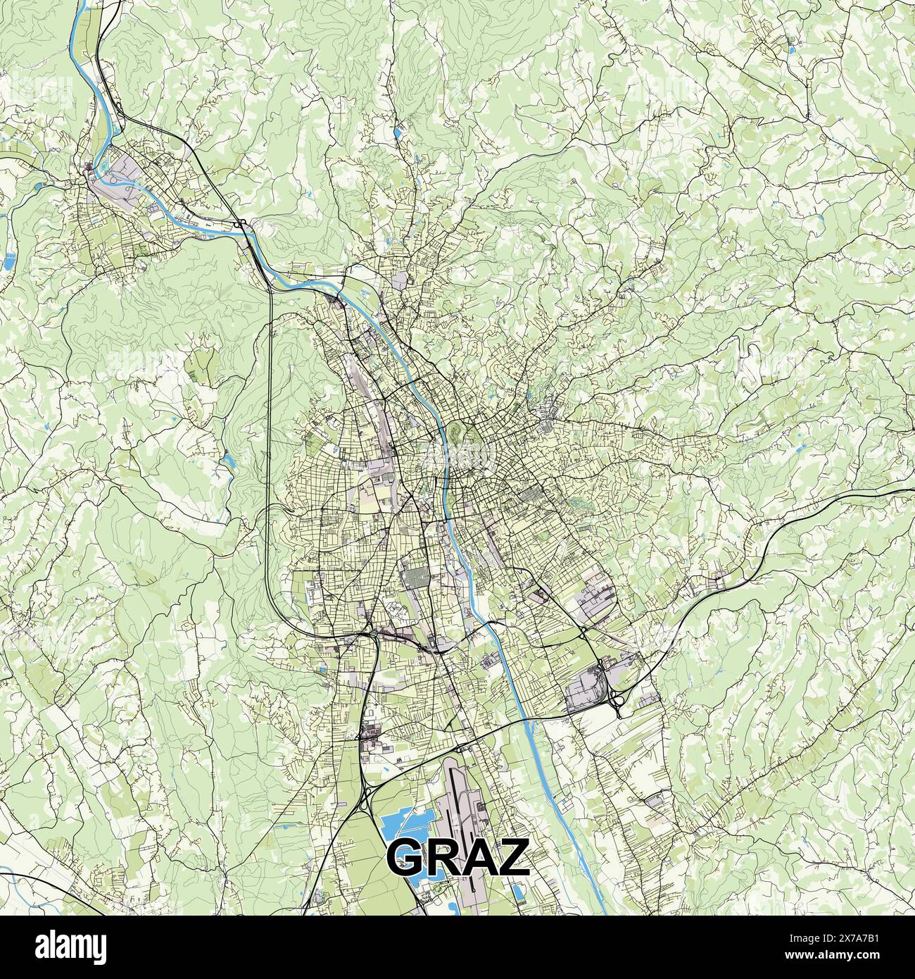 Graz street map Stock Vector Images - Alamy