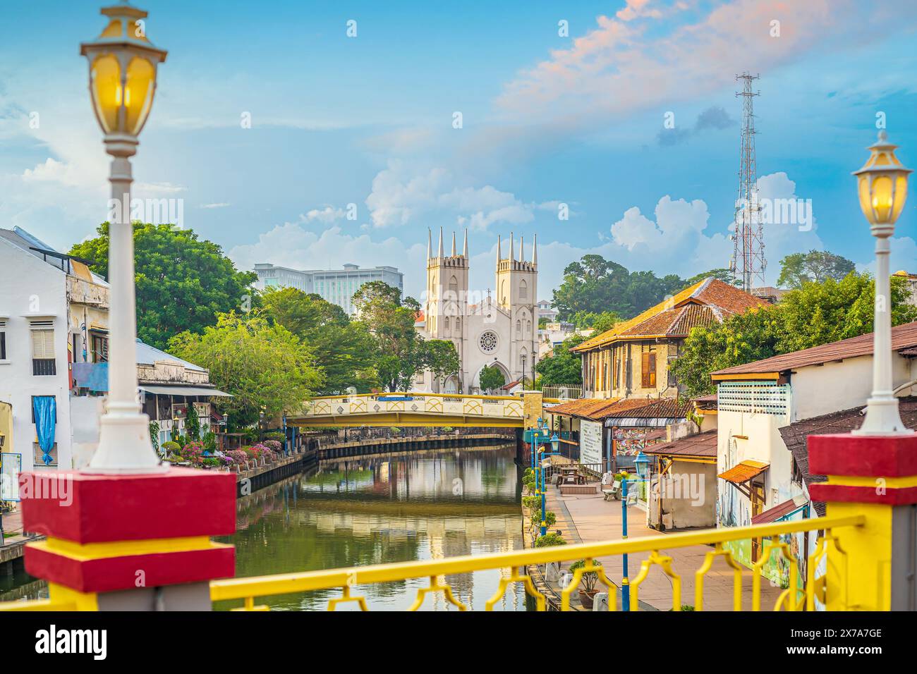 The old town of Malacca, Melaca and the Malacca river. UNESCO World ...