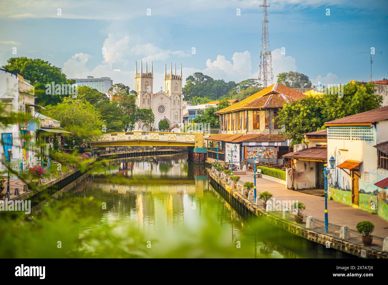 The old town of Malacca, Melaca and the Malacca river. UNESCO World ...