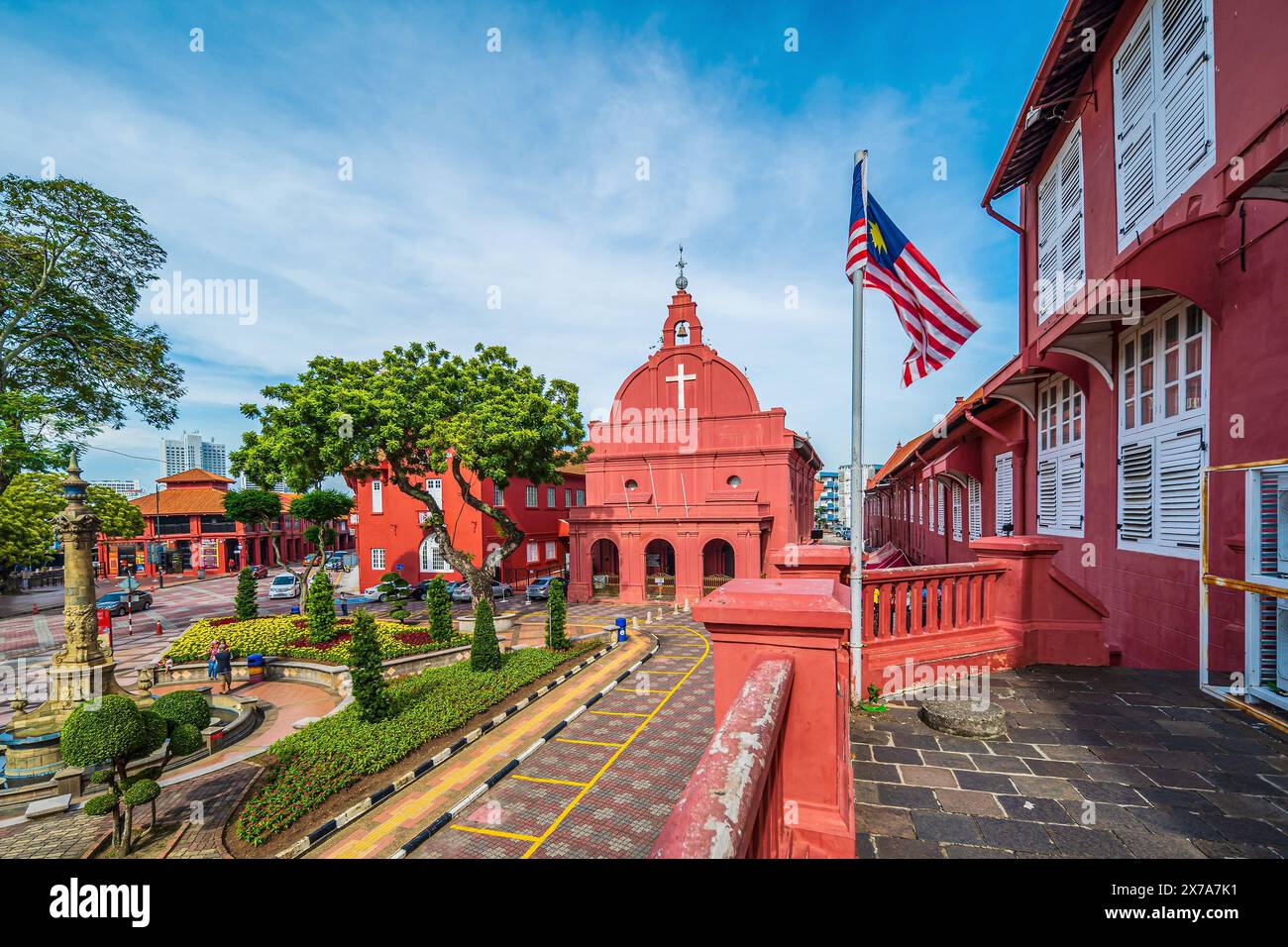 The oriental red building in Dutch Square, Melaka, Malacca, Malaysia Stock Photo - Alamy
