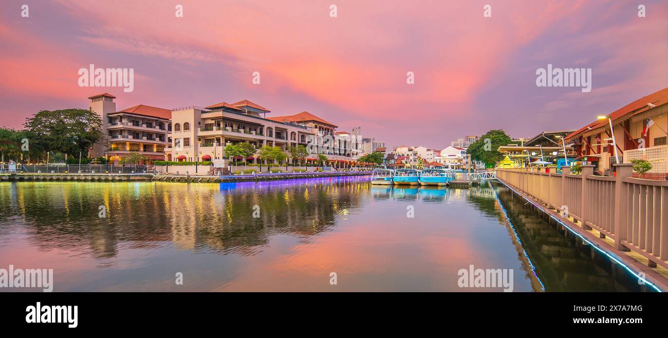 The old town of Malacca, Melaca and the Malacca river. UNESCO World ...