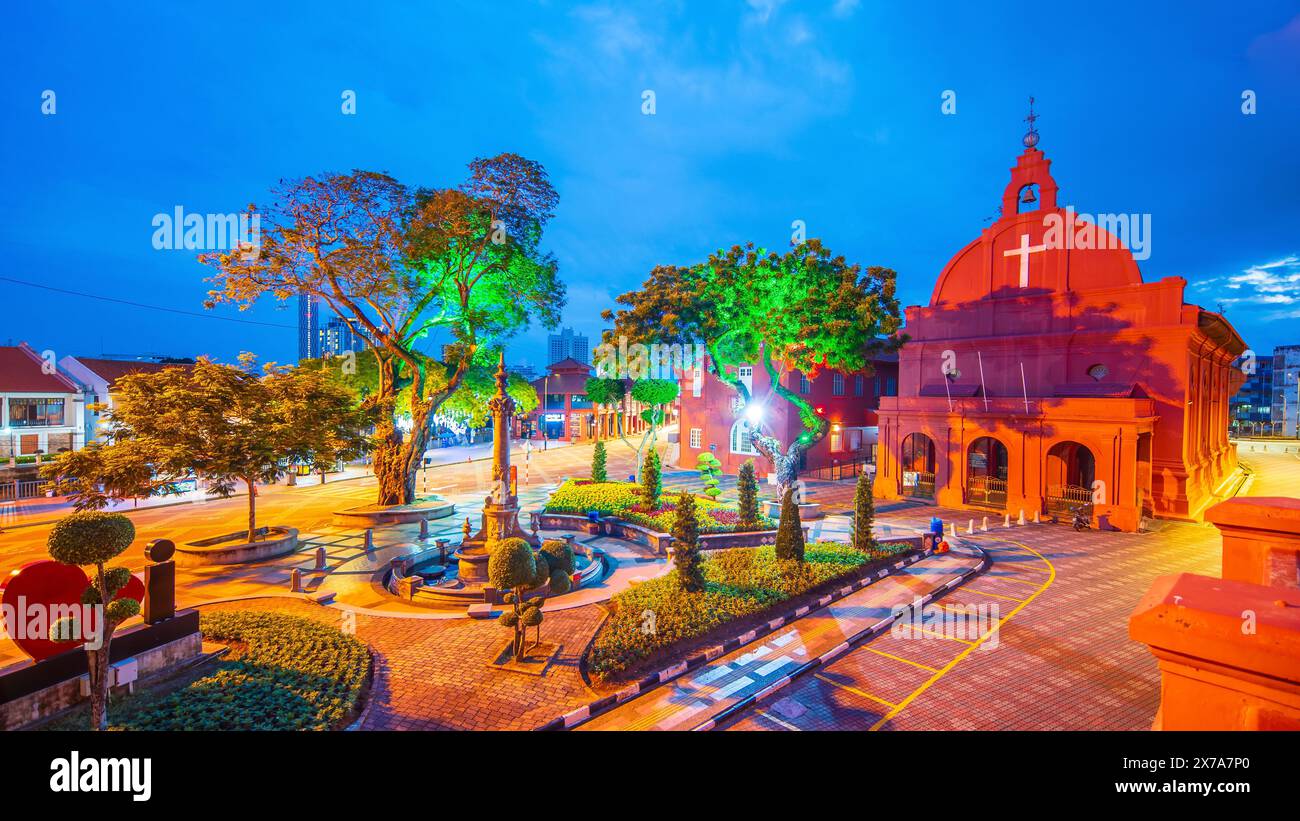 The oriental red building in Dutch Square, Melaka, Malacca, Malaysia at ...