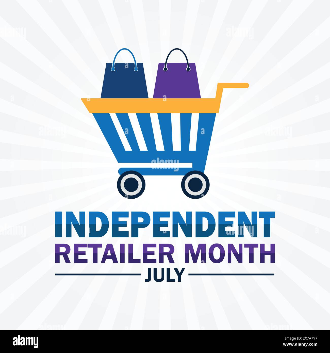 Independent Retailer Month July. Holiday concept. Template for ...