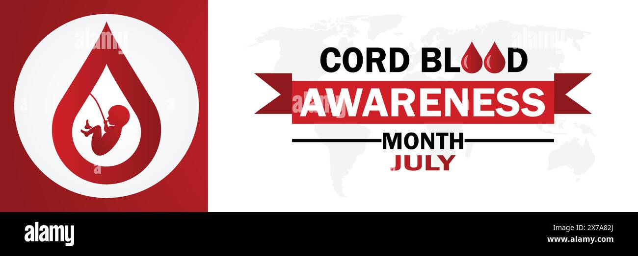 Cord Blood Awareness Month July. Suitable for greeting card, poster and ...