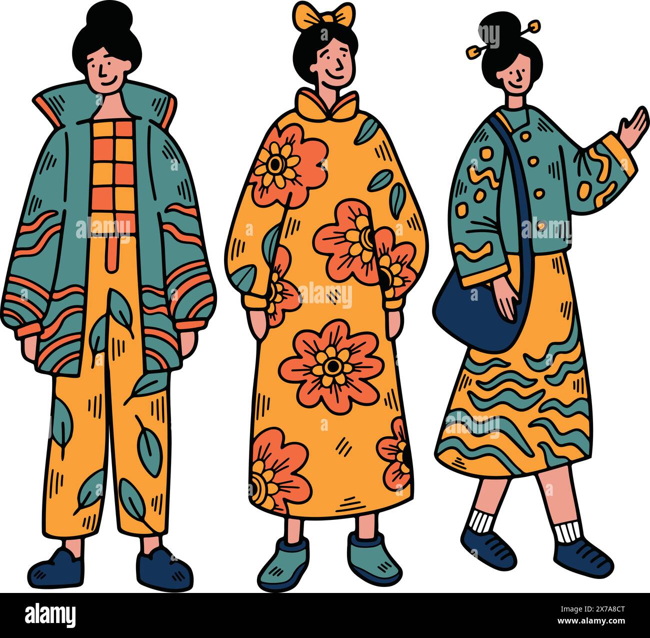 Vintage chinese female Stock Vector Images - Alamy