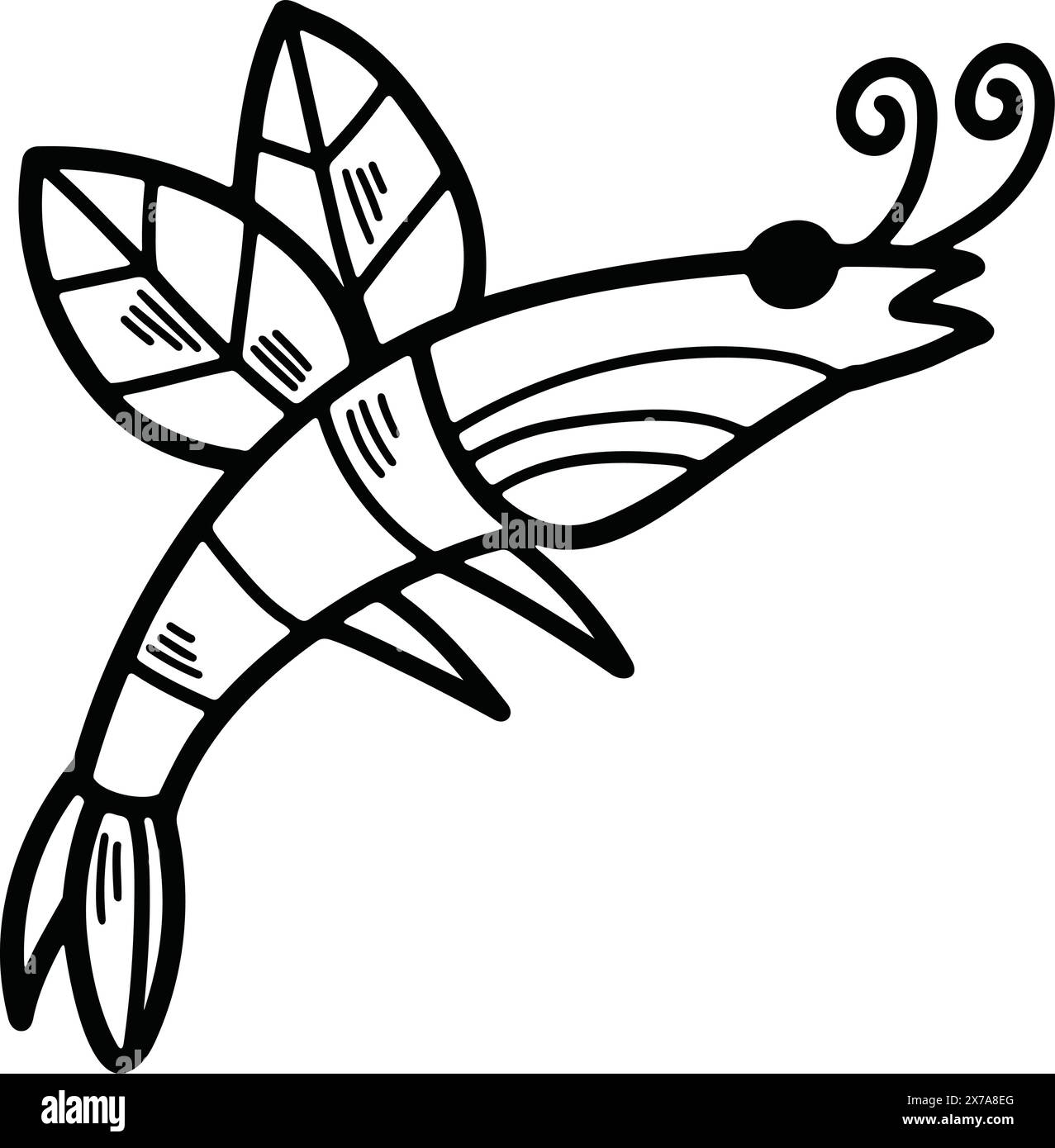 The Delicious boiled shrimp Hand drawn in line style Stock Vector Image ...