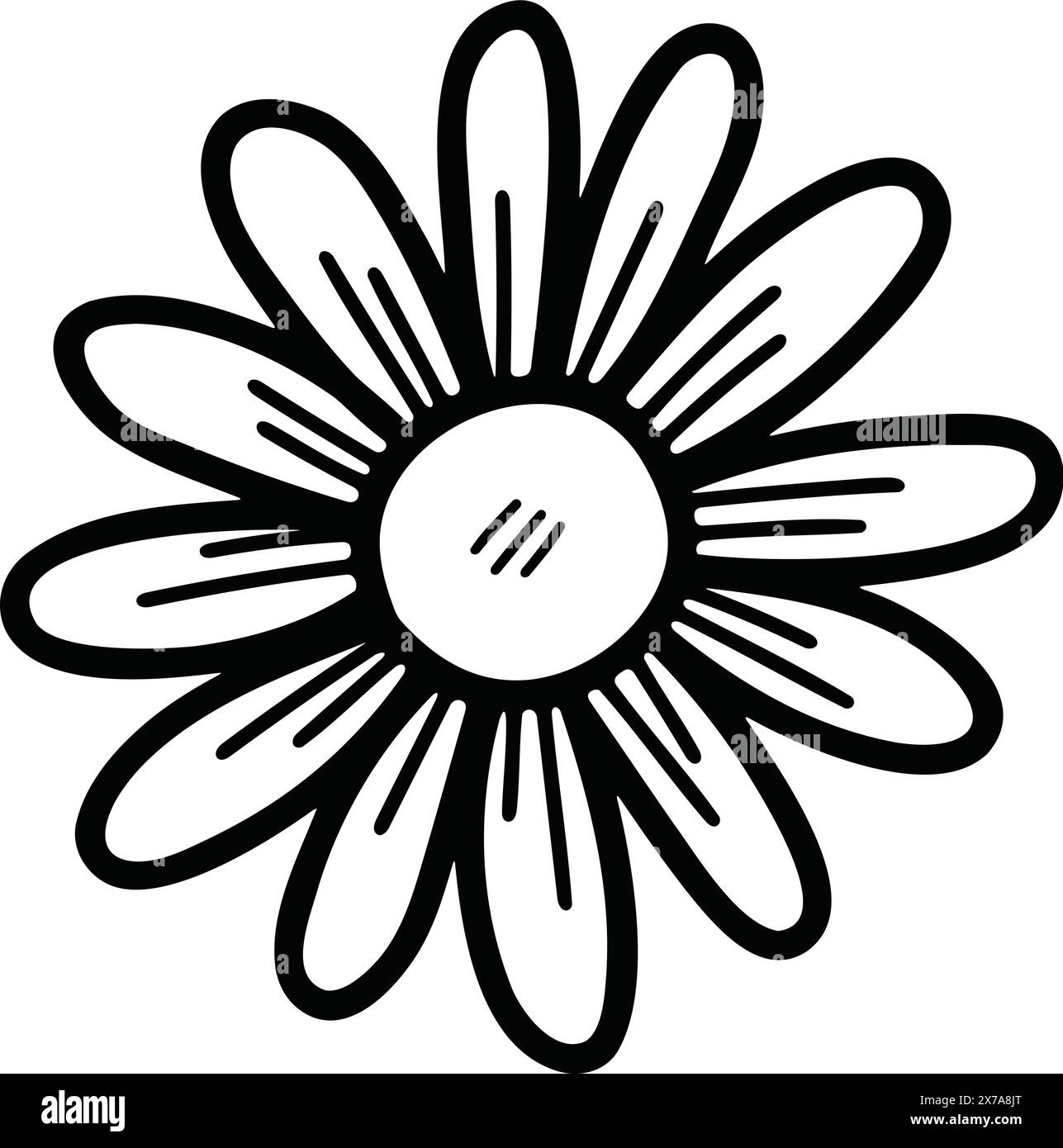a Daisy illustration Hand drawn in line style Stock Vector Image & Art ...