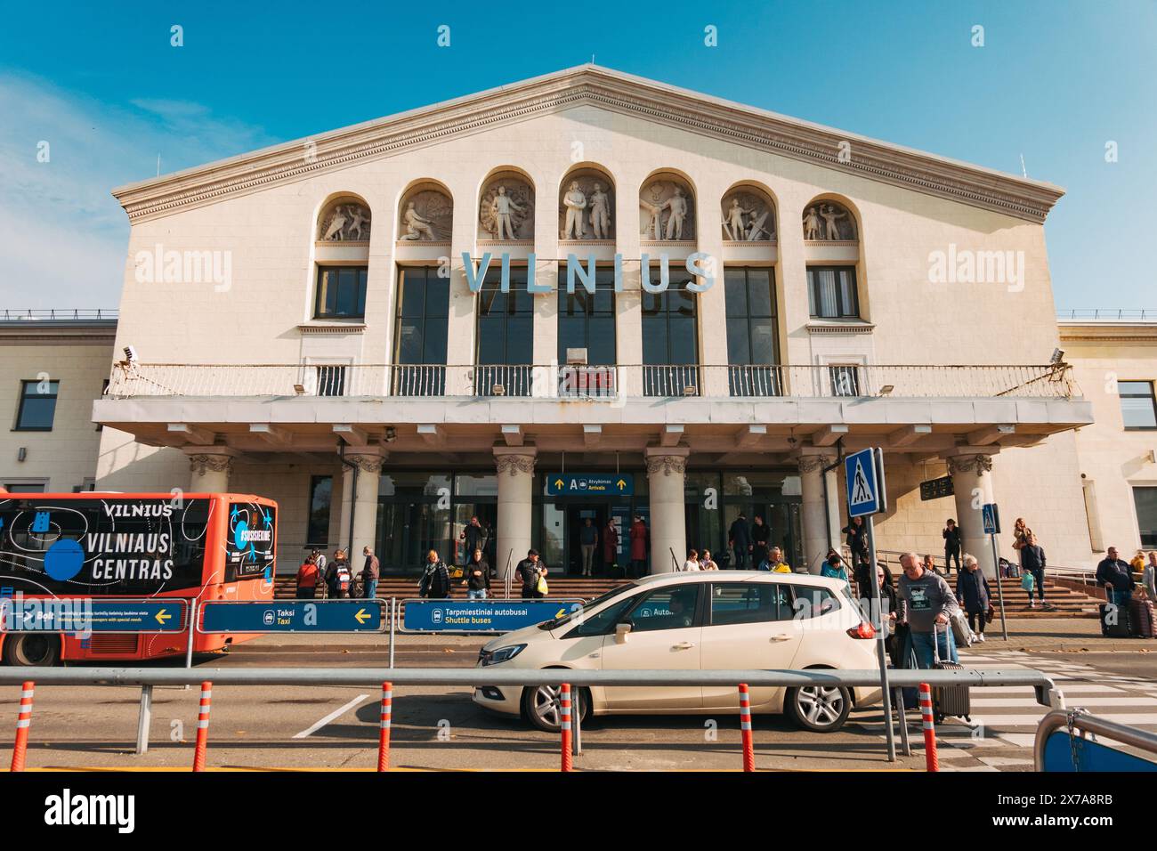 The ornate terminal building of Vilnius Airport, Lithuania. Built in ...