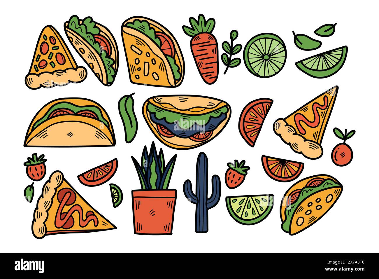 Burger line drawing black and white Stock Vector Images - Alamy