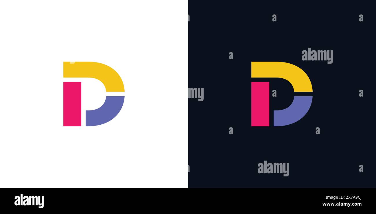 Simple and modern D colorful logo design Stock Vector Image & Art - Alamy