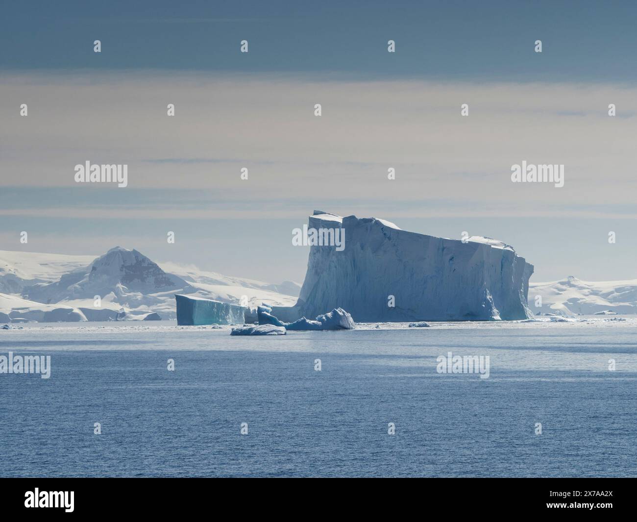 Blocky Icebergs at Palaver Point, Two Hummock Island, Antarctica Stock ...
