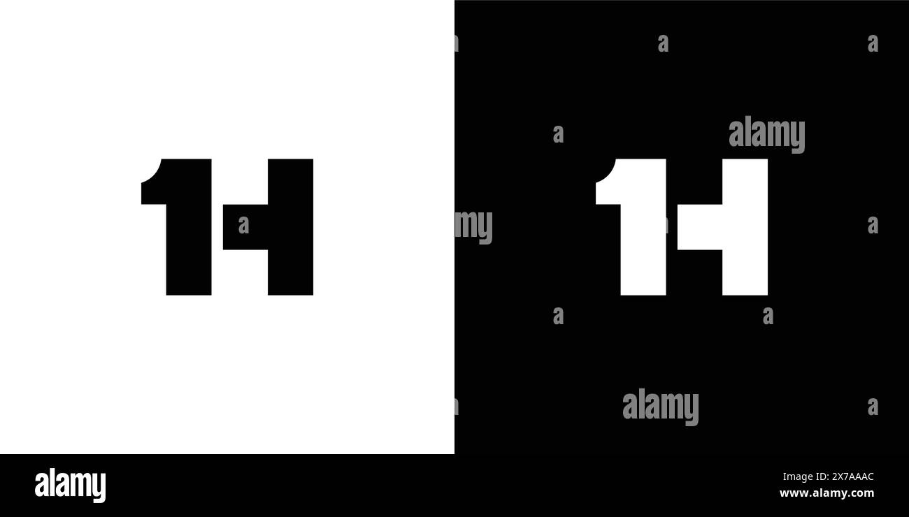 Unique and simple 1H logo design Stock Vector Image & Art - Alamy