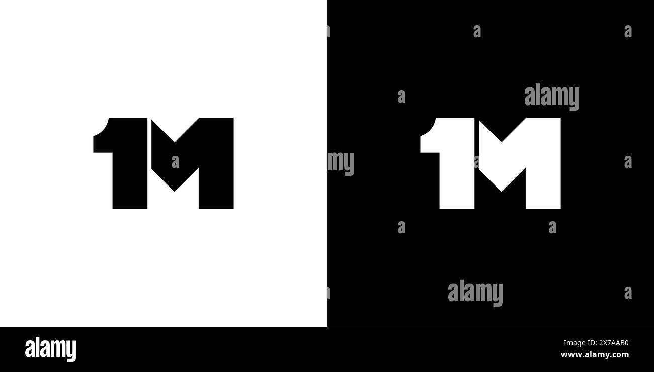 Unique and simple 1M logo design Stock Vector Image & Art - Alamy