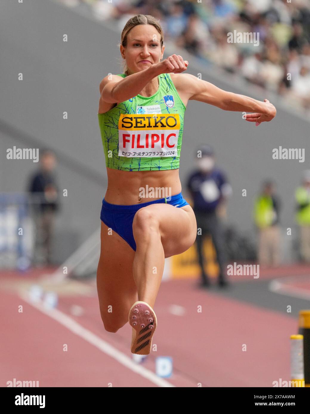 Neja Filipic of Slovenia competes in the women's triple jump final at ...