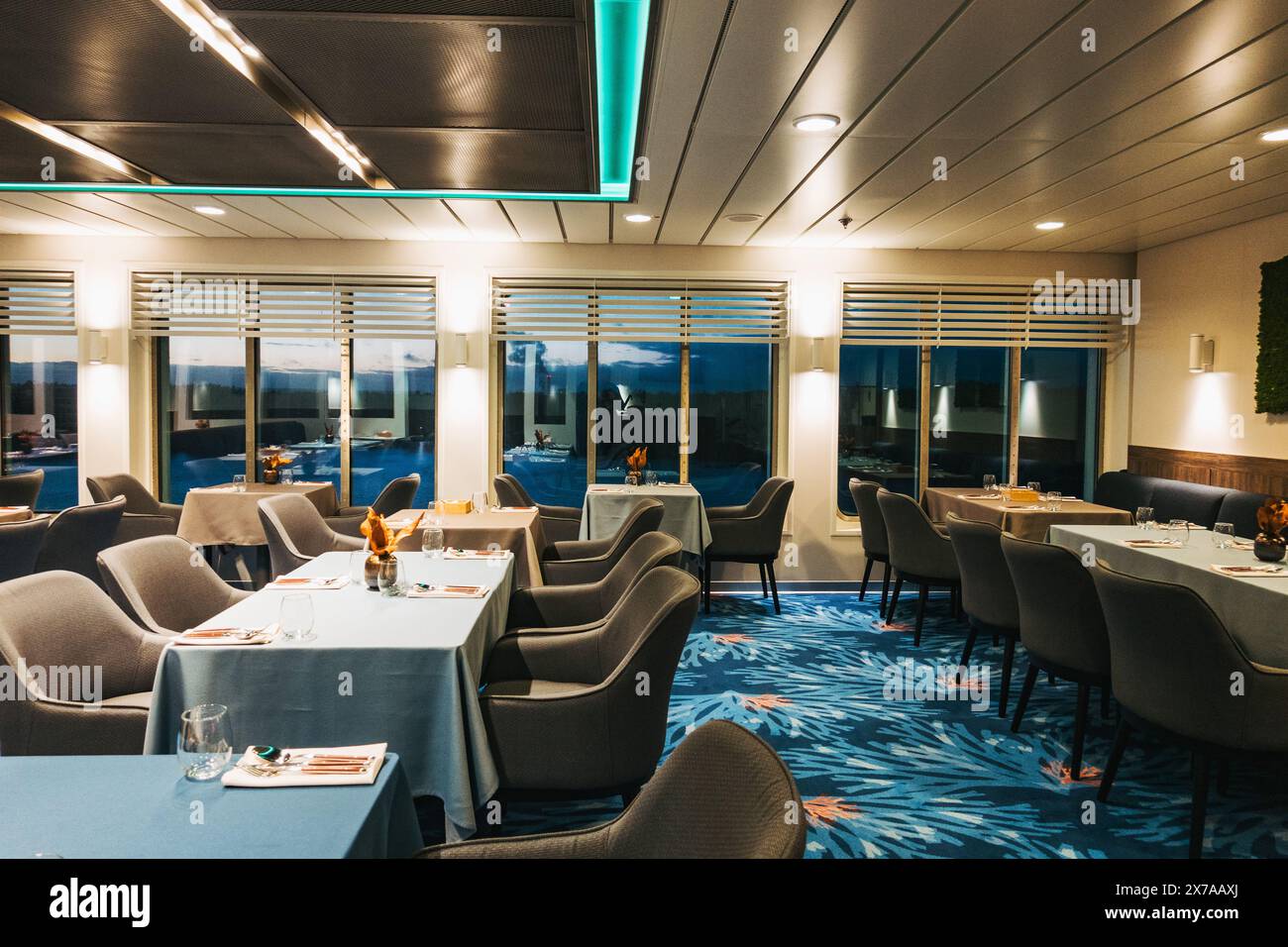 the restaurant onboard the DFDS ferry from Karlshamn, Sweden to ...