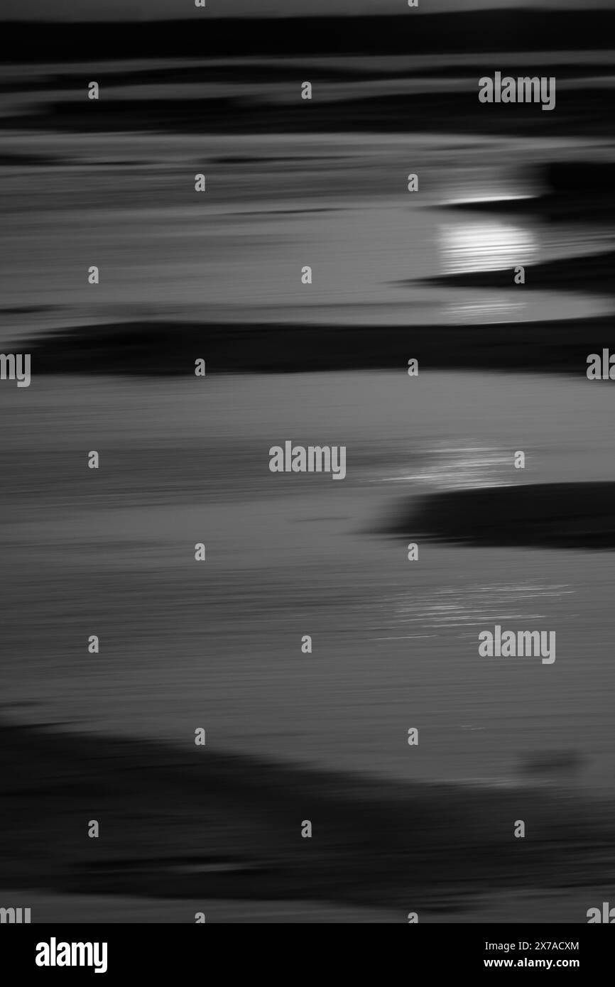 Sea horizon tranquil water surface Black and White Stock Photos ...